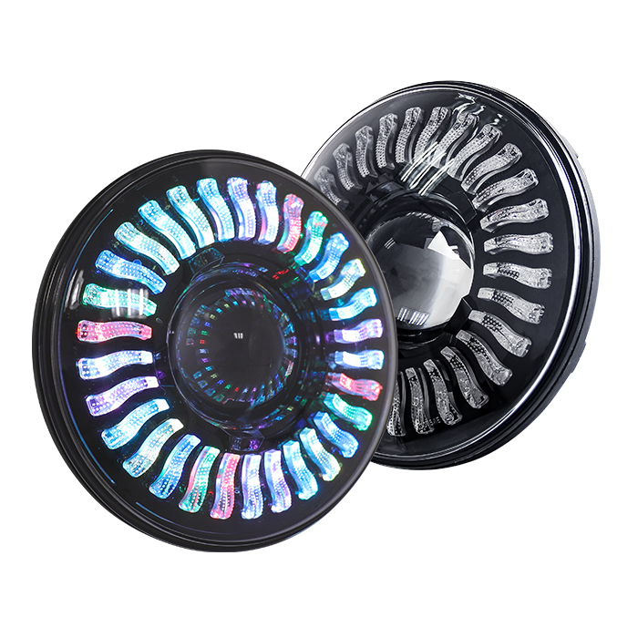 Petal 7 Inch RGB Halo Angel Eyes Jeep Headlight JG-J008