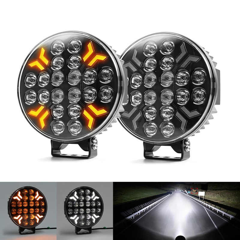9-Inch 260W Truck Spotlight with White Amber Strobe Position Light from ...